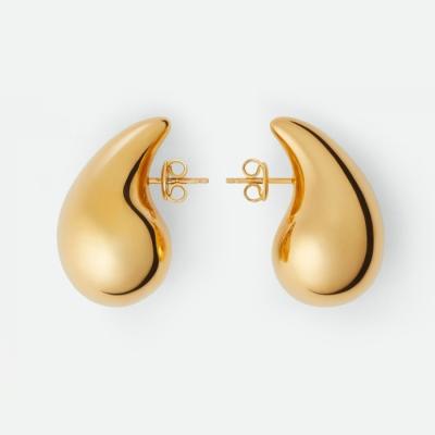 China Lightweight 18K Gold Plated Large Drop Ladies Earrings Jewelry in 925 Sterling Silver for sale