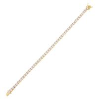China Hot Item 925 Sterling Silver Plating Gold 3mm Cubic Zirconia Tennis Bracelet For Women for sale