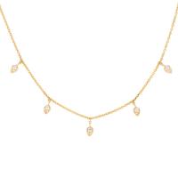 China 18K Gold Plated Chain 925 Sterling Silver Fine Necklace For Women Princess Cut Design for sale