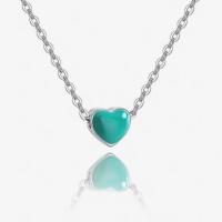 China Rhodium Plated Small Pink Heart Valentine'S Day Women'S 925 Sterling Silver Pendants for sale