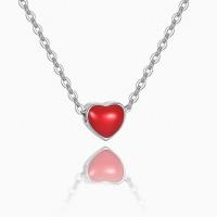 China Rhodium Plated Small Pink Heart Valentine'S Day Women'S 925 Sterling Silver Pendants for sale