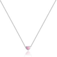 China Rhodium Plated Small Pink Heart Valentine'S Day Women'S 925 Sterling Silver Pendants for sale
