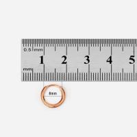 China Simply Rose Gold 8mm Hinged Huggie Small Hoop Stainless Steel Earrings For Graduation for sale