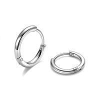 China Simply Rose Gold 8mm Hinged Huggie Small Hoop Stainless Steel Earrings For Graduation for sale