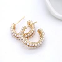China Women's Accessories 925 Sterling Silver Hoop Earrings with Mother's of Pearl Clear CZ for sale