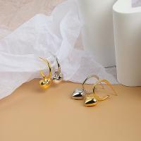 China 925 Sterling Silver Heart Shape Women Girl Hoop Earrings Brazilian Gold Plated Jewelry for sale
