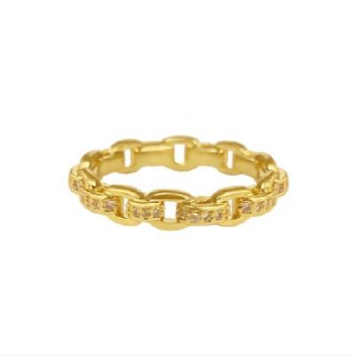 China Curb Link Chain 18K Gold Delicate Individual Super Fairy 925 Sterling Silver Ring for sale