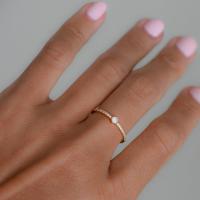 China Women's Minimalist Design 925 Sterling Silver 18K Gold White Zircon Opal Ring for sale