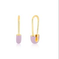 China 925 Sterling Silver Women's Fashion Pin Earrings adorned with Blue Enamel Drop Finish for sale