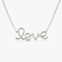 China Solid 925 Sterling Silver 14K Gold Plated Love Pendant Necklace for Women Valentine Gift for sale