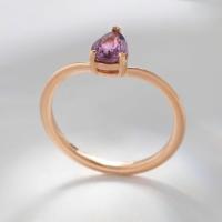 China Rose Gold Plated 925 Sterling Silver Pear Cut Purple Sapphire Curved Stackable Ring for sale