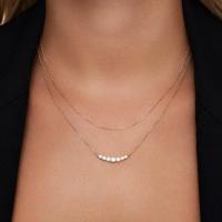 China Minimalist 925 Sterling Silver Tennis Pendant Necklaces for Women Layer Stackable Necklaces for sale
