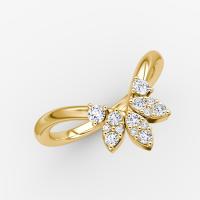 China New Arrivals Designs Elegant 925 Sterling Silver 18K Gold Petal Crown Band Rings for sale