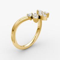 China New Arrivals Designs Elegant 925 Sterling Silver 18K Gold Petal Crown Band Rings for sale