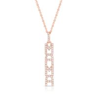 China Elegant 925 Sterling Silver 14K Gold MAMA Floating Long Pendant Necklace for sale