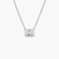 China Oval Cut 5A White Cubic Zirconia Shiny Gemstone Pendant Necklaces for Women Classic Jewelry for sale
