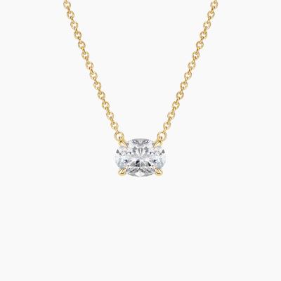 China Oval Cut 5A White Cubic Zirconia Shiny Gemstone Pendant Necklaces for Women Classic Jewelry for sale