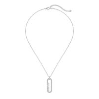 China 18k Gold Mom paperclip Pendant Necklace in 925 Sterling Silver for sale