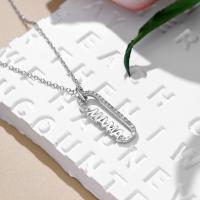 China 18k Gold Mom paperclip Pendant Necklace in 925 Sterling Silver for sale
