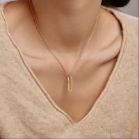 China 18k Gold Mom paperclip Pendant Necklace in 925 Sterling Silver for sale