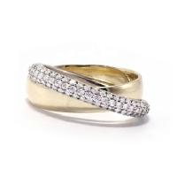 China Fashion Unisex Rolling Rings Domed Diamond Band Wide Gold Plated Sterling Silver Rings for sale