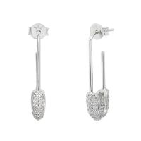 China Women Hoop Earrings In 925 Silver With Clear CZ Diamond Brazilian Yellow Gold Jewelry for sale