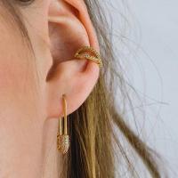 China Women Hoop Earrings In 925 Silver With Clear CZ Diamond Brazilian Yellow Gold Jewelry for sale