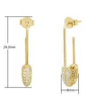 China Women Hoop Earrings In 925 Silver With Clear CZ Diamond Brazilian Yellow Gold Jewelry for sale
