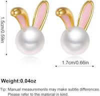 China Easter Rabbit Pearl Earrings Dainty Zircon Studs Bunny Carrot Cute Jewelry Gifts for sale