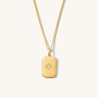 China Rectangular Small Star 925 Sterling Silver Gold Plated Necklace For Children for sale