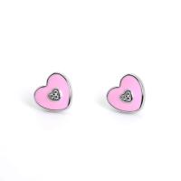 China Wedding Occasion Pink Heart Stud Earrings For Necklace Jewelry Sets for sale
