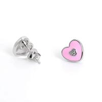 China Wedding Occasion Pink Heart Stud Earrings For Necklace Jewelry Sets for sale