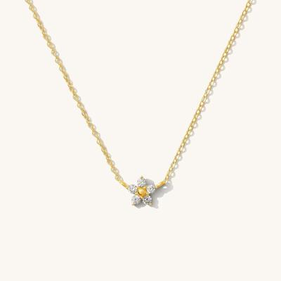 China 925 Sterling Silver Flower Necklace Exquisite Trendy Rhodium Plated For Engagement Wedding Party Perfect Gift For Girlfriends for sale