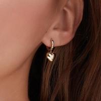 China 18K Gold Plated Teardrop Hollow Stud Heart Dangle Earrings For Gift Occasion for sale