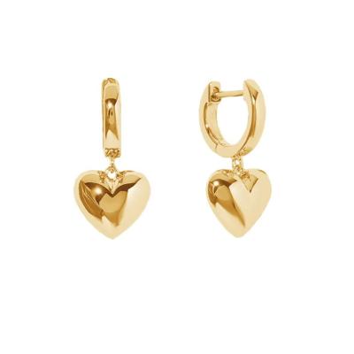 China 18K Gold Plated Teardrop Hollow Stud Heart Dangle Earrings For Gift Occasion for sale