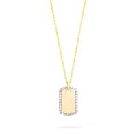 China 925 Sterling Silver Gold Rhodium Plated Zircon Engraved Necklace for sale