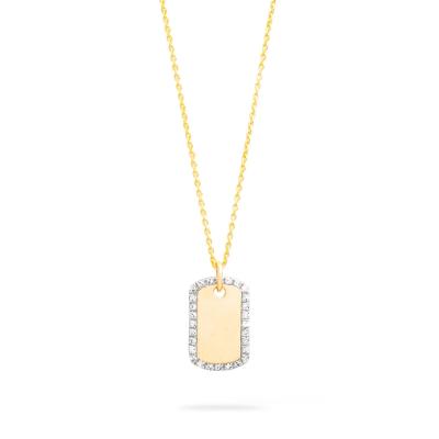 China 925 Sterling Silver Gold Rhodium Plated Zircon Engraved Necklace for sale