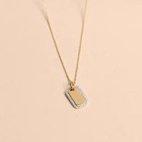 China 925 Sterling Silver Gold Rhodium Plated Zircon Engraved Necklace for sale