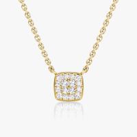 China 18K Gold Plated 925 Sterling Silver Square Cubic Zirconia Pendant Necklace for sale