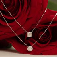 China 18K Gold Plated 925 Sterling Silver Square Cubic Zirconia Pendant Necklace for sale