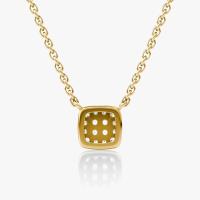 China 18K Gold Plated 925 Sterling Silver Square Cubic Zirconia Pendant Necklace for sale