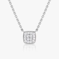 China 18K Gold Plated 925 Sterling Silver Square Cubic Zirconia Pendant Necklace for sale
