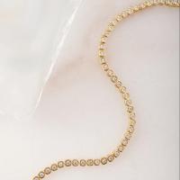 China 3mm Zirconia Tennis Bracelet 925 Silver 14K Gold Plated Unisex Jewelry for sale
