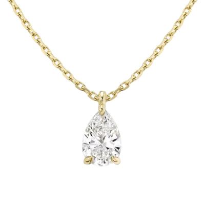 China 925 Sterling Silver Pear Cut Zircon Pendant Necklace for Women for sale