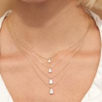 China 925 Sterling Silver Pear Cut Zircon Pendant Necklace for Women for sale