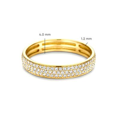China 925 Sterling Silver 18K Gold Plated CZ Half Eternity Ring for Women for sale