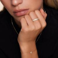 China 925 Sterling Silver 18K Gold Plated CZ Half Eternity Ring for Women for sale