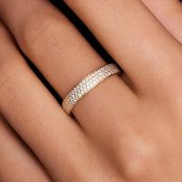 China 925 Sterling Silver 18K Gold Plated CZ Half Eternity Ring for Women for sale