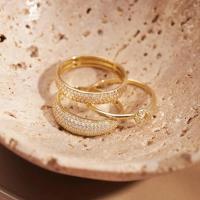 China 925 Sterling Silver 18K Gold Plated CZ Half Eternity Ring for Women for sale