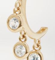 China 14K Gold Plated Brass Hoop Earrings with Zircon Bezel Setting for sale